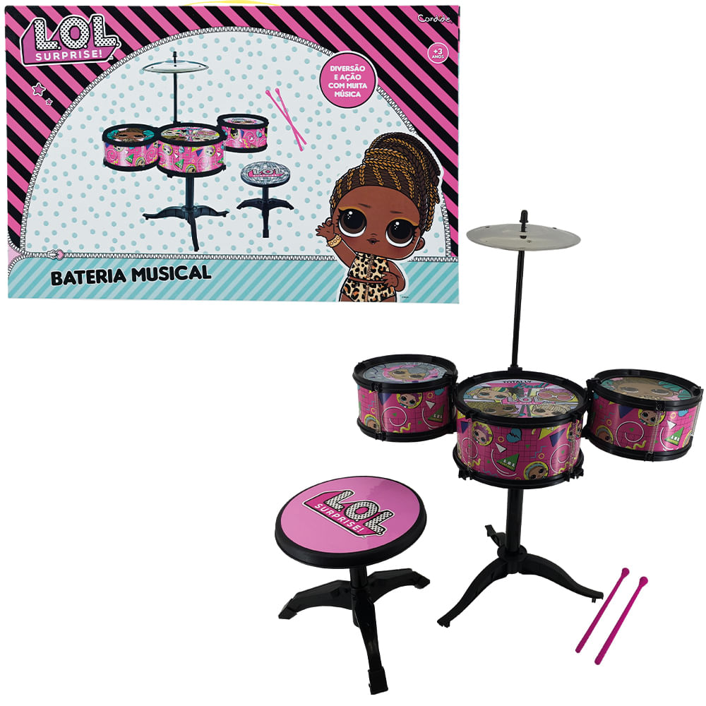 Instrumento Musical Infantil LOL Surprise - Bateria Pequena