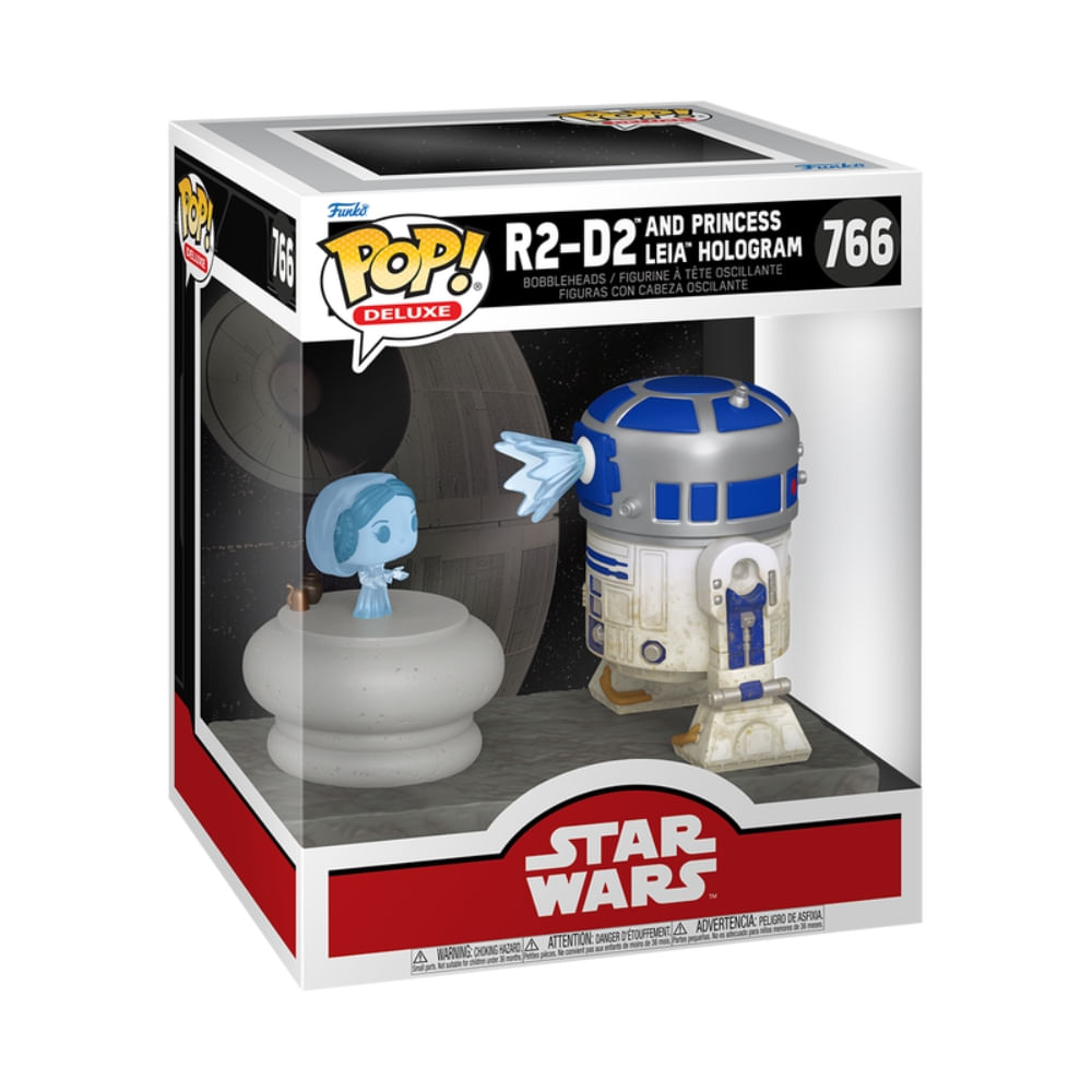 Boneco Funko Pop! Deluxe Star Wars - R2-D2 com Leia